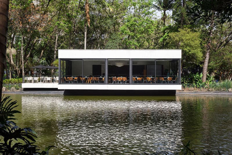 Japanese Restaurant Floating Above a Lake in Sao Paulo, Brasil
