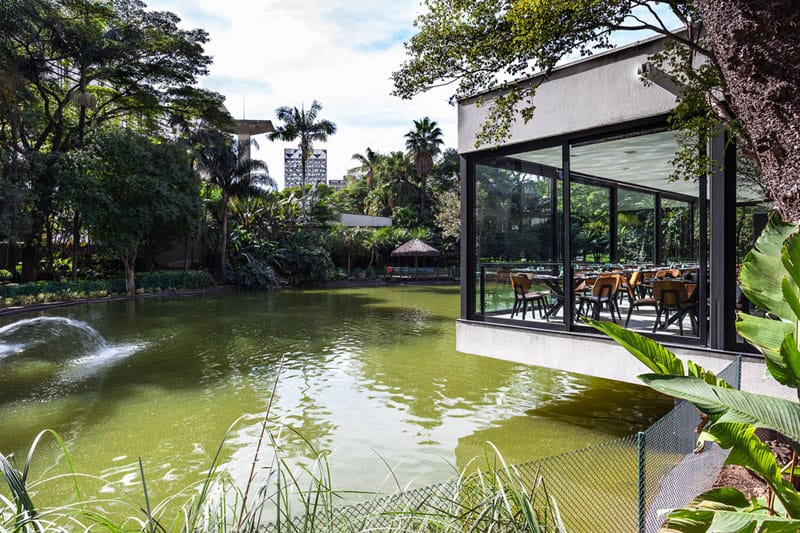 Japanese Restaurant Floating Above a Lake in Sao Paulo, Brasil